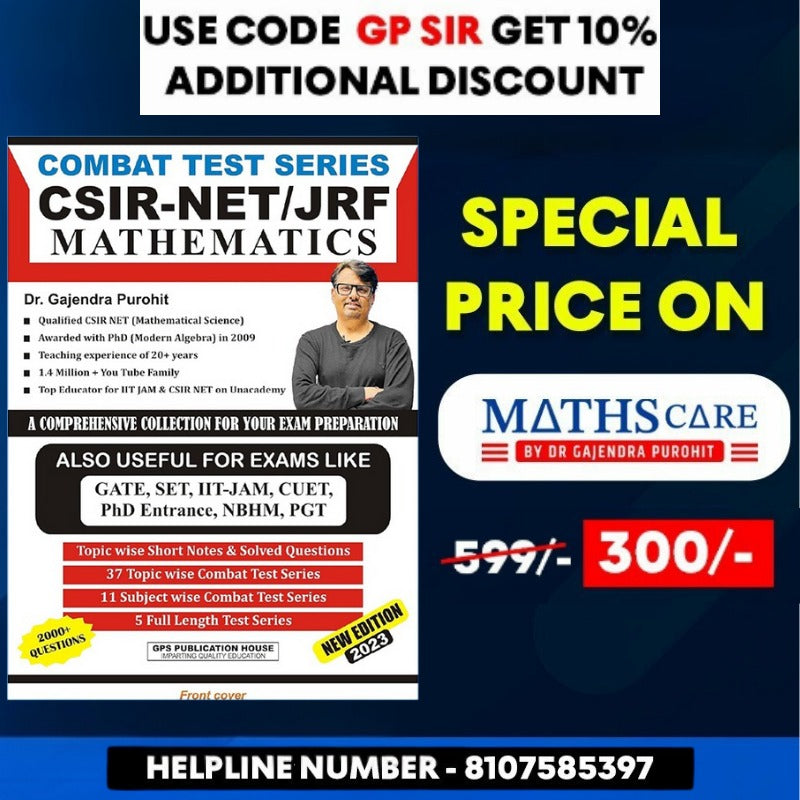 Combat Test Series Csir Netjrf Mathematics By Dr Gajendra Purohit