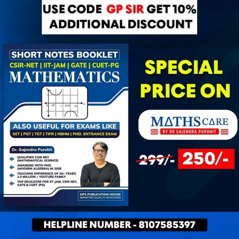 SHORT NOTES BOOKLET – CSIR NET | IIT JAM | GATE | CUET-PG Mathematics ...
